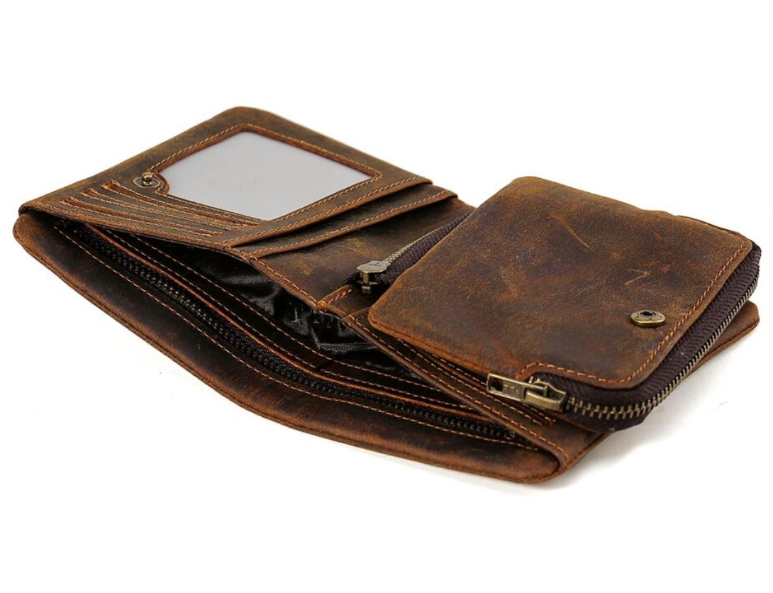 Mens Premium Genuine Leather Wallet with Detachable Coin Pouch – Jax Bags